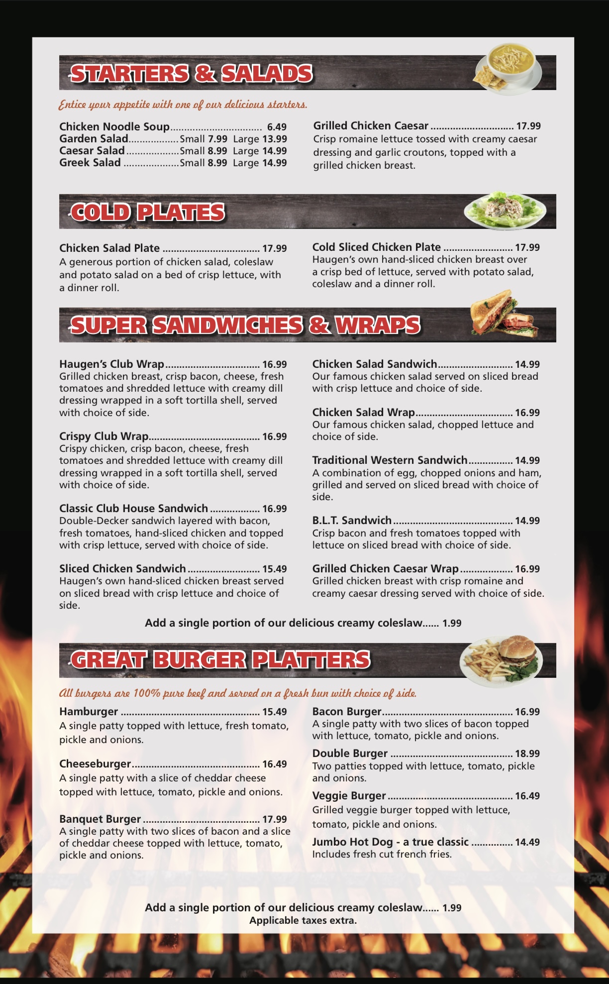 Menu – Haugens Chicken & Ribs