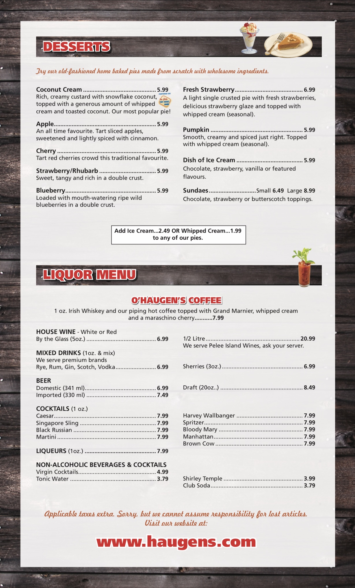 Menu – Haugens Chicken & Ribs